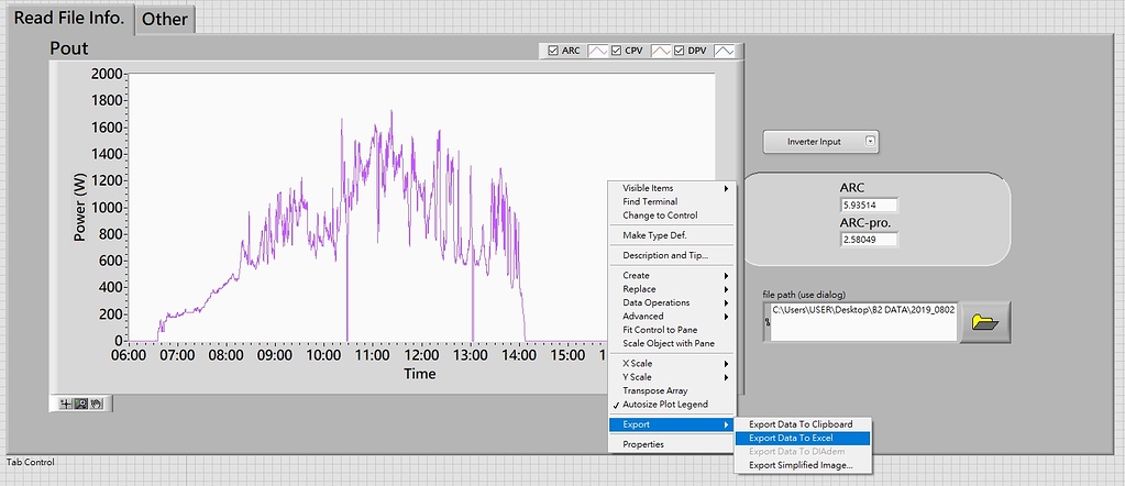 自動將waveform graphs輸出EXCEL檔 - LabVIEW - Science and Technology DataBase