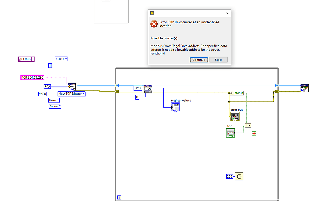 在PC上使用labview modbus TCP與台達HMI連線問題 - LabVIEW 幼幼班 - Science and Technology DataBase